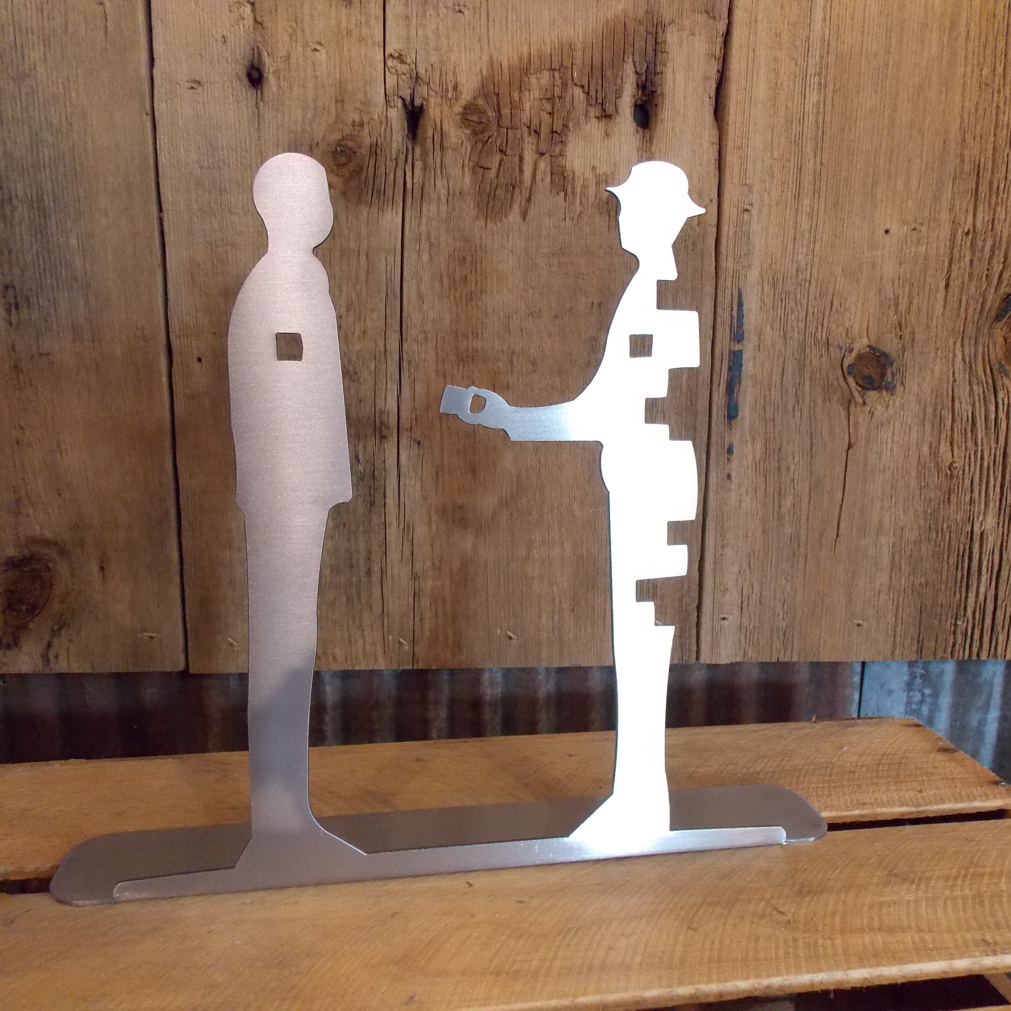 Fathers Day Special Father Son Block Statue – 360-STEEL