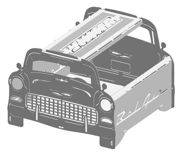 1955 Classic Car Fire Pit Portable Collapsible FirePit Grill – 360-STEEL